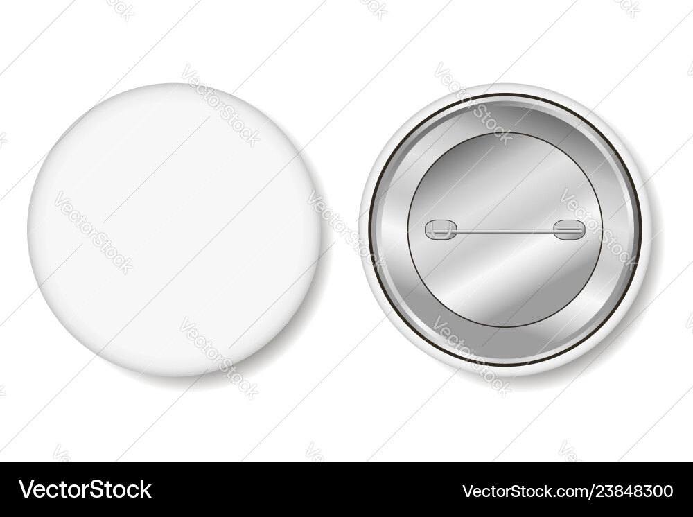 Badge blank white pin button Royalty Free Vector Image
