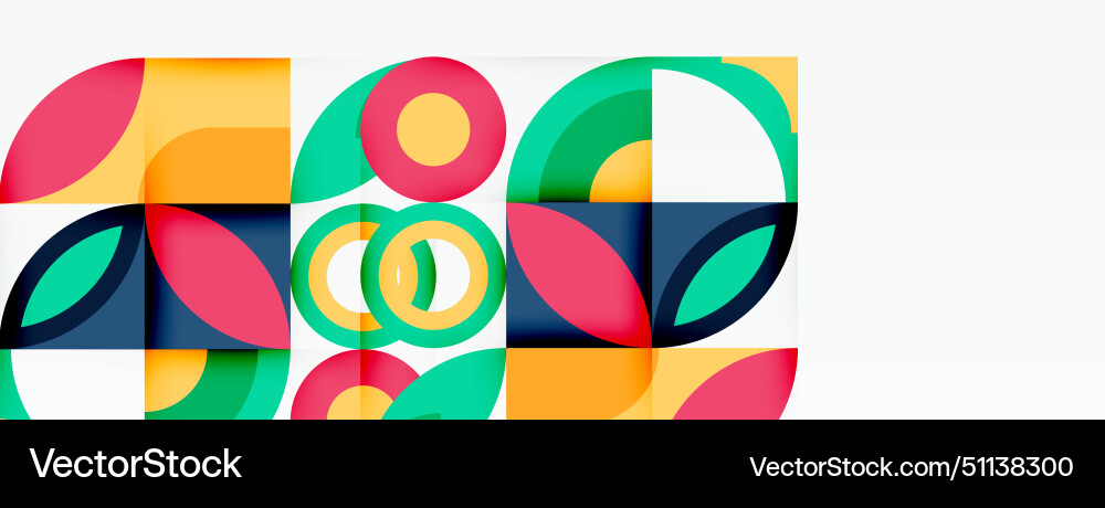 Colorful geometric pattern with circles and Vector Image