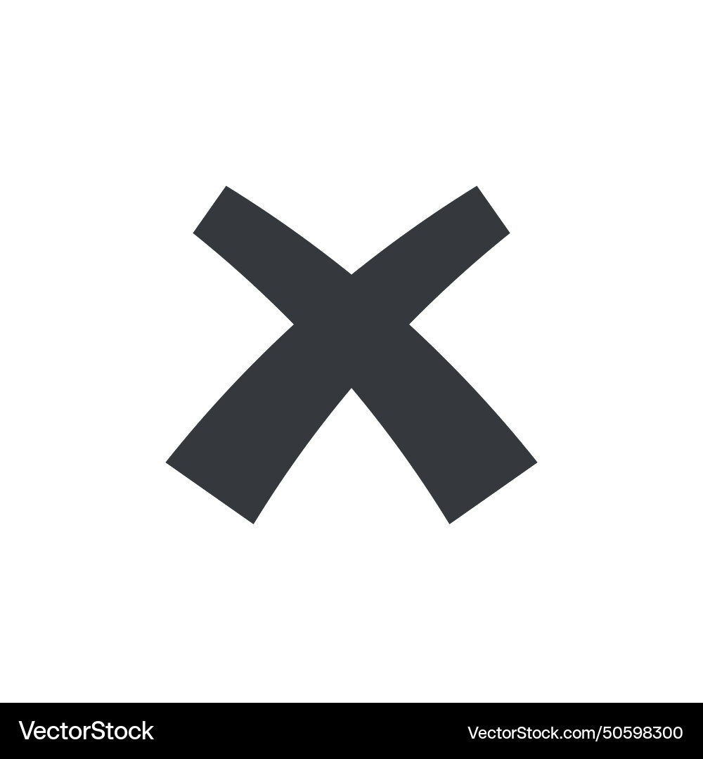 Cross icon cancel isolated on white Royalty Free Vector