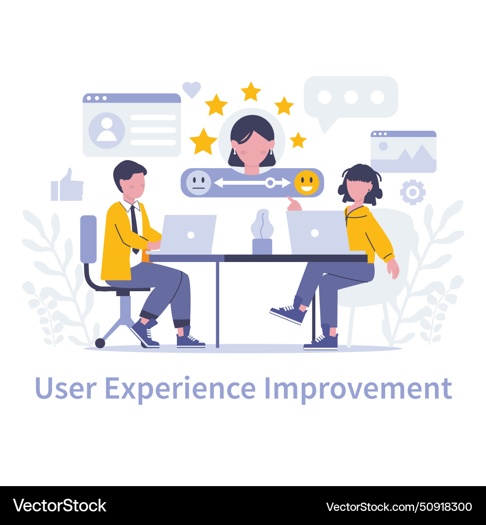 Customer interaction in marketing concept flat Vector Image