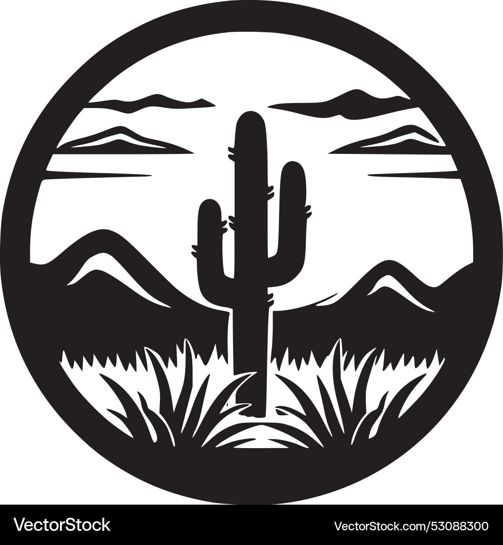 Desert - minimalist and simple silhouette Vector Image