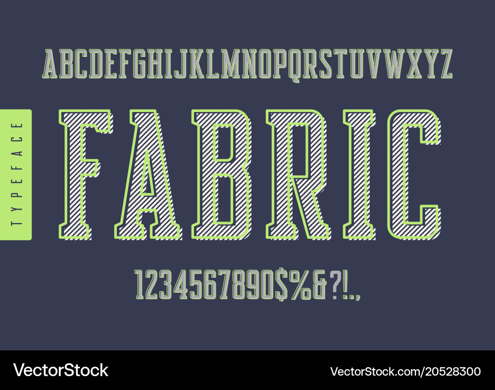 Fabric condensed retro typeface uppercase Vector Image