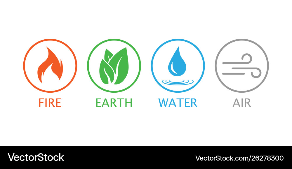 Four elements symbol flat Royalty Free Vector Image