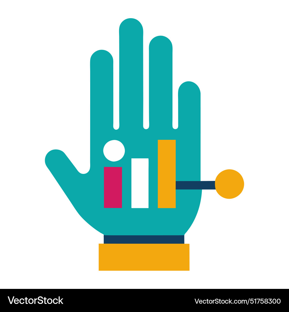Hand on analytics white background Royalty Free Vector Image