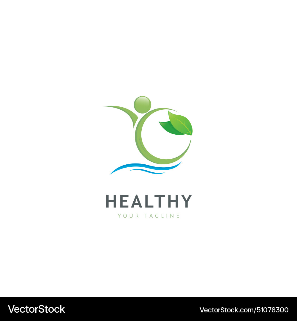 Healthy diet logo design flat Royalty Free Vector Image