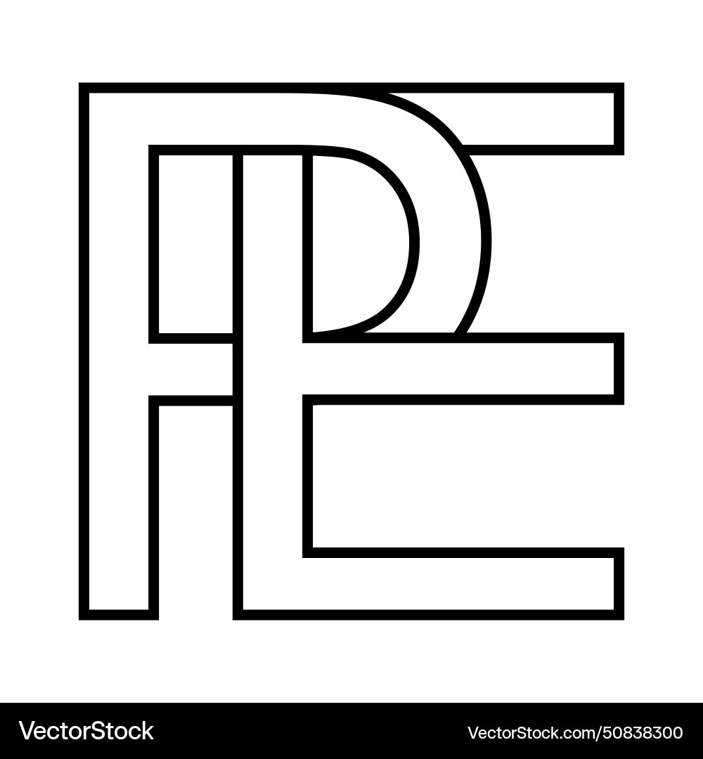 Logo sign pe ep icon double letters logotype p e Vector Image