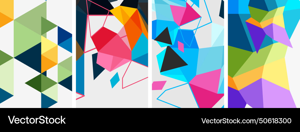 Set of triangle poster backgrounds Royalty Free Vector Image