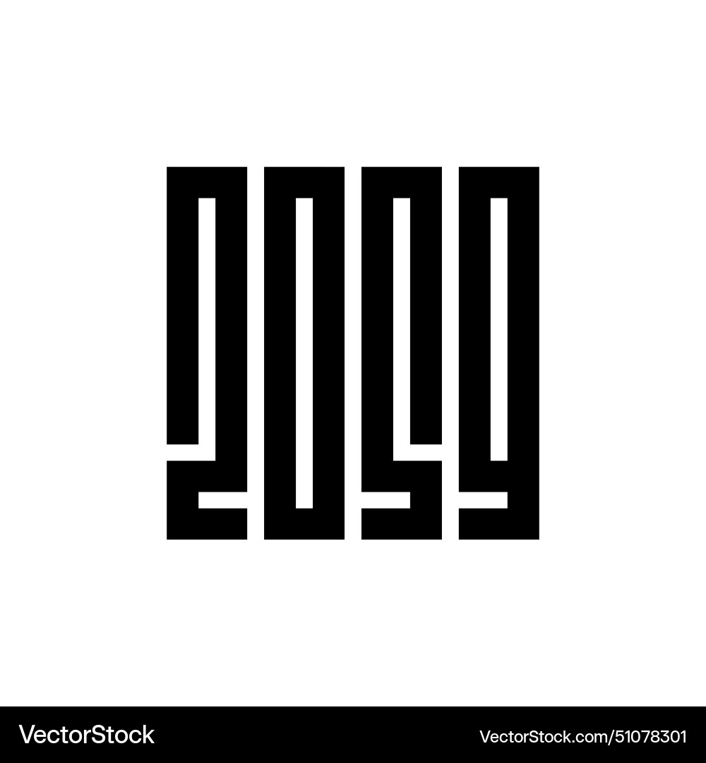 2059 number logo text design on white background Vector Image