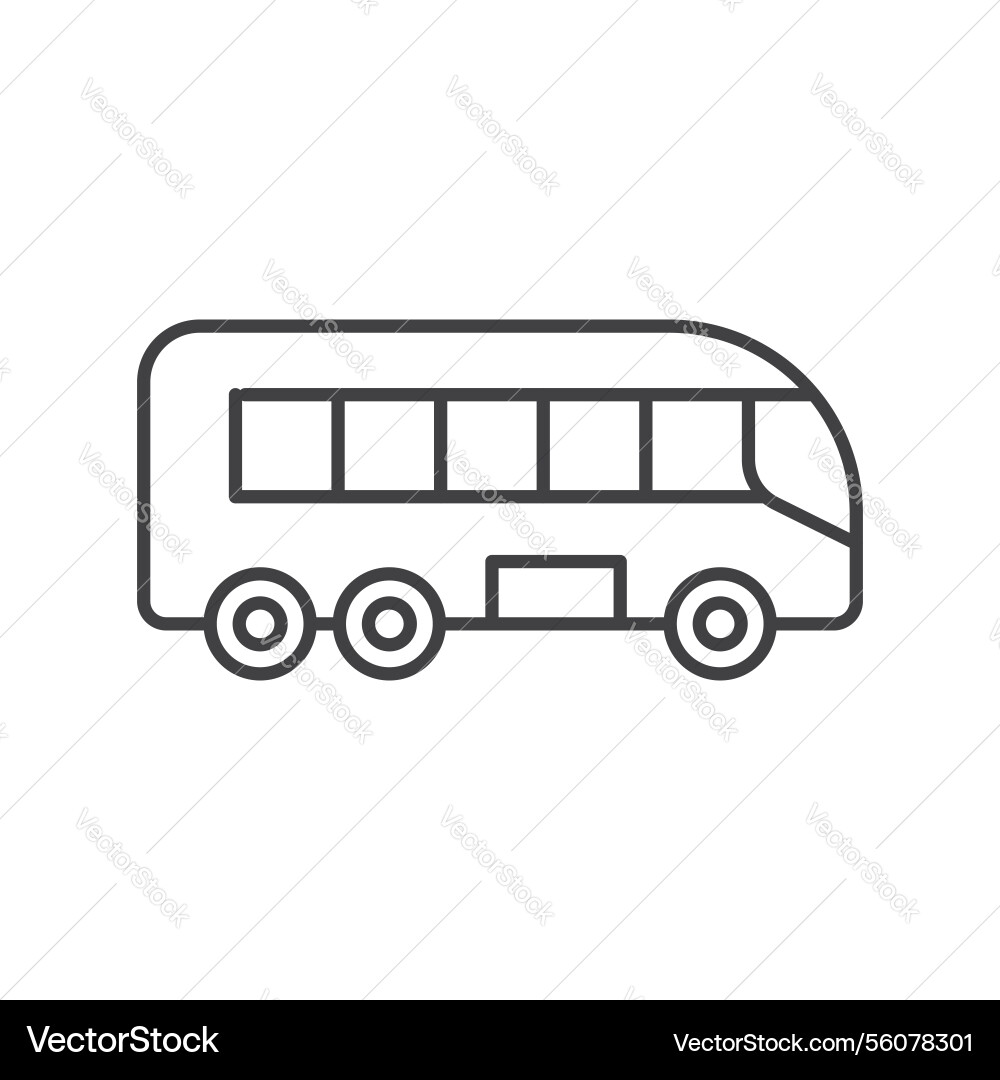 Bus icon in line stroke flat style autobus on Vector Image