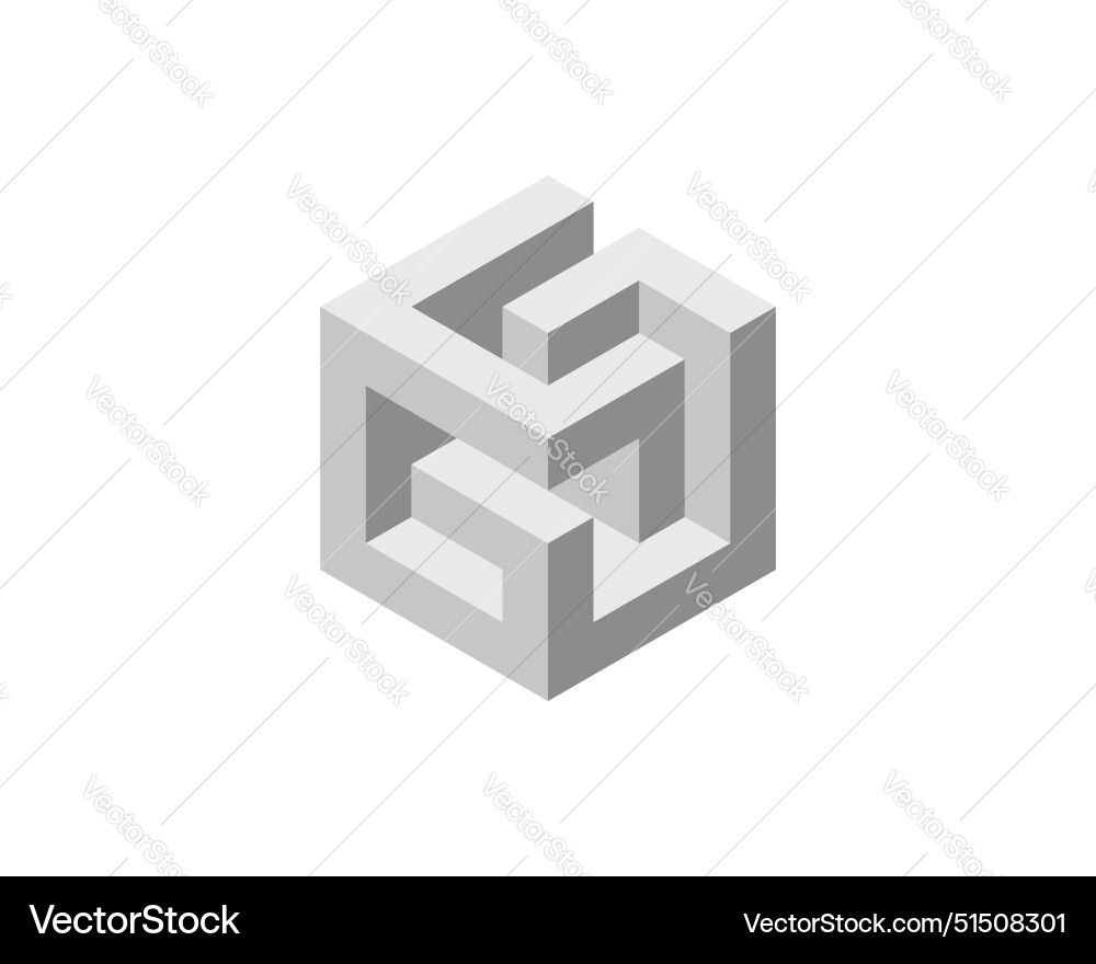 Cube logo geometric design box logotype company Vector Image