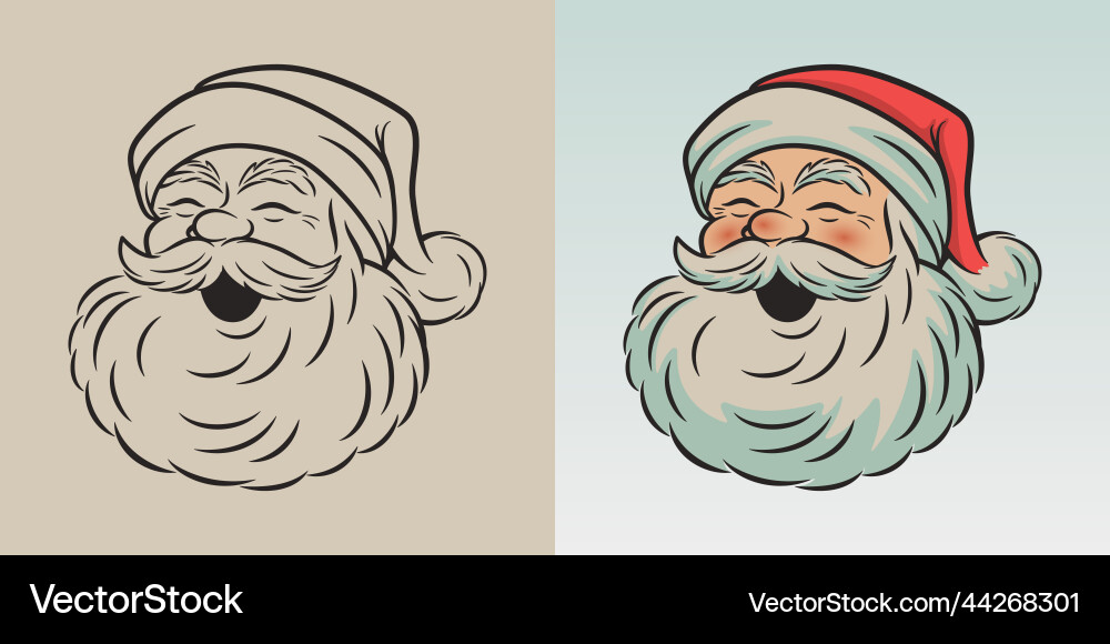 Cute funny smiling santa claus head icon Vector Image
