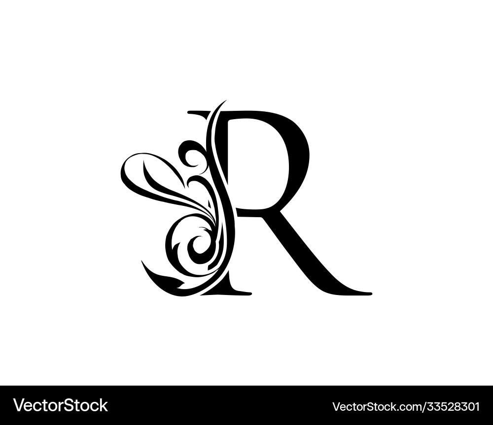 Elegant Royal R Logo Royalty Free Vector Image