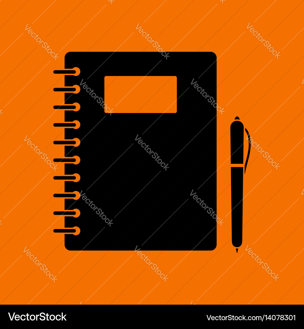 Exercise book with pen icon Royalty Free Vector Image