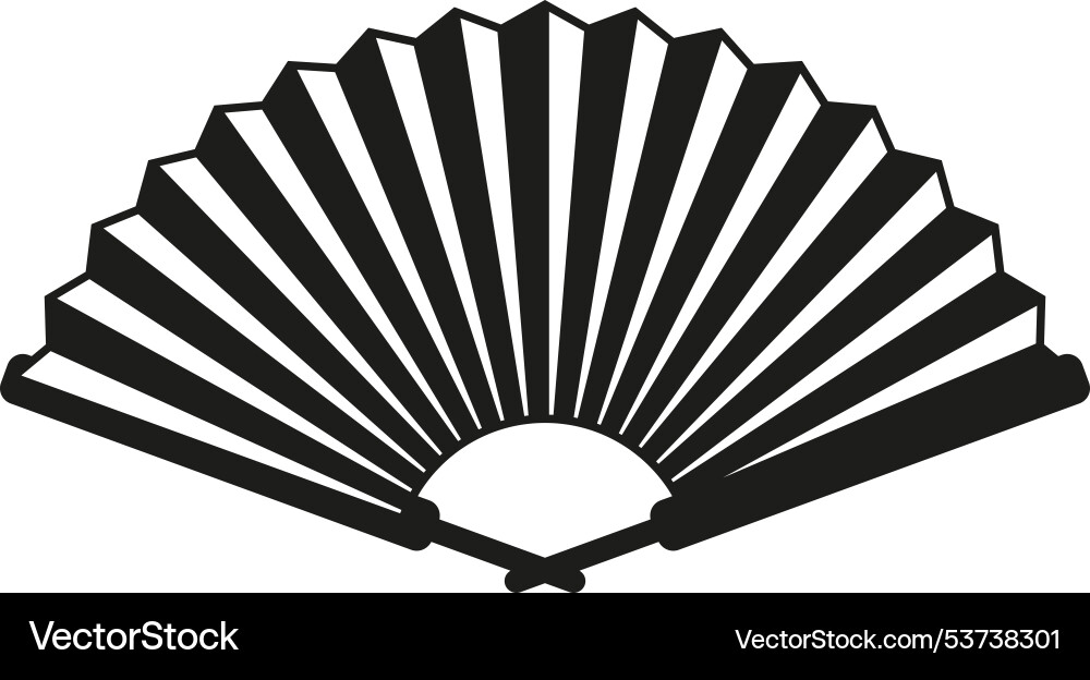 Folding fan paper fashion accessory decorative Vector Image