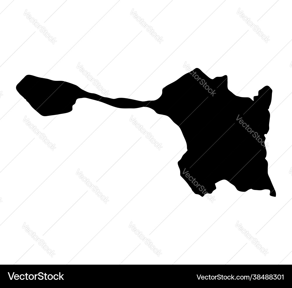 Holy island map silhouette Royalty Free Vector Image