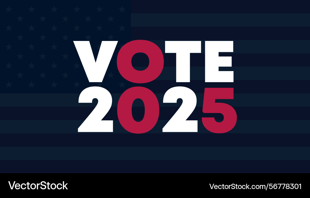 Minimal vote 2025 typography poster Royalty Free Vector