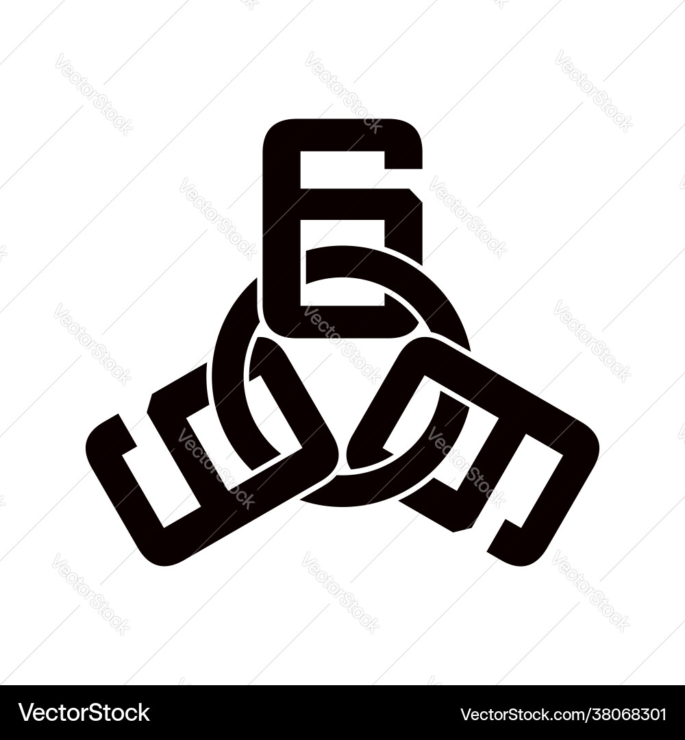 Number 666 or 999 logo template with geometric Vector Image