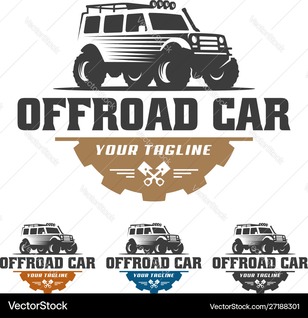 Off road car logo offroad suv Royalty Free Vector Image