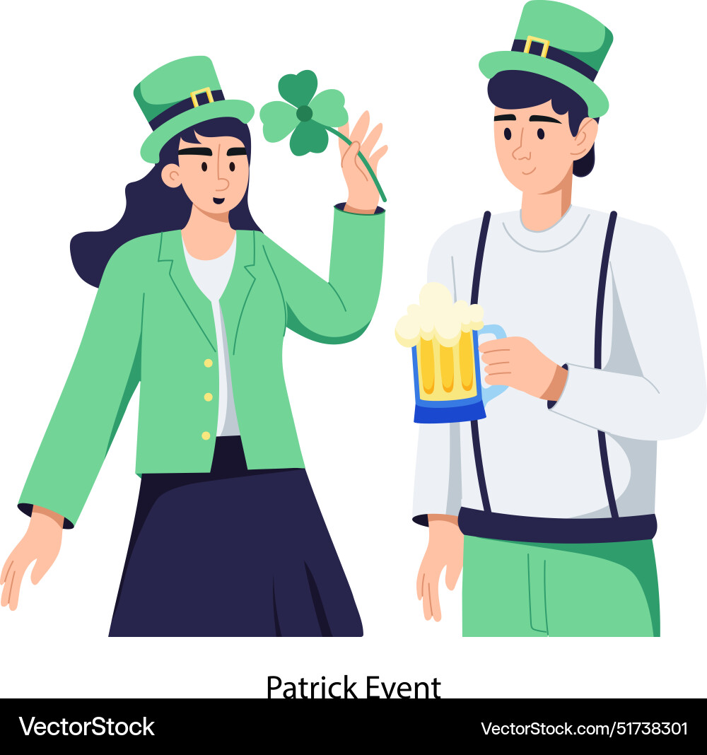 Patrick event Royalty Free Vector Image - VectorStock
