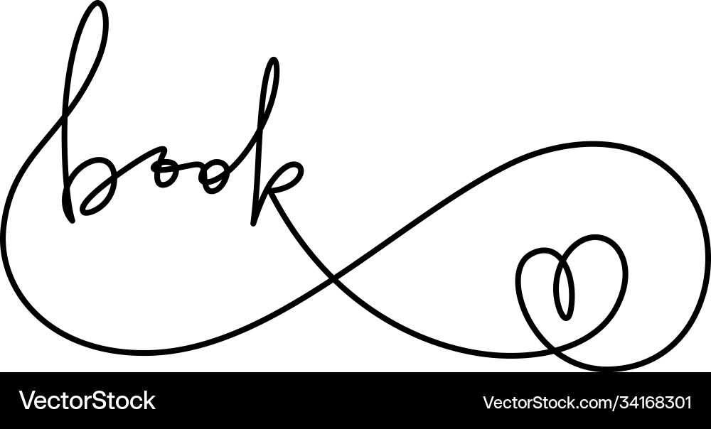 Word book and heart symbol Royalty Free Vector Image