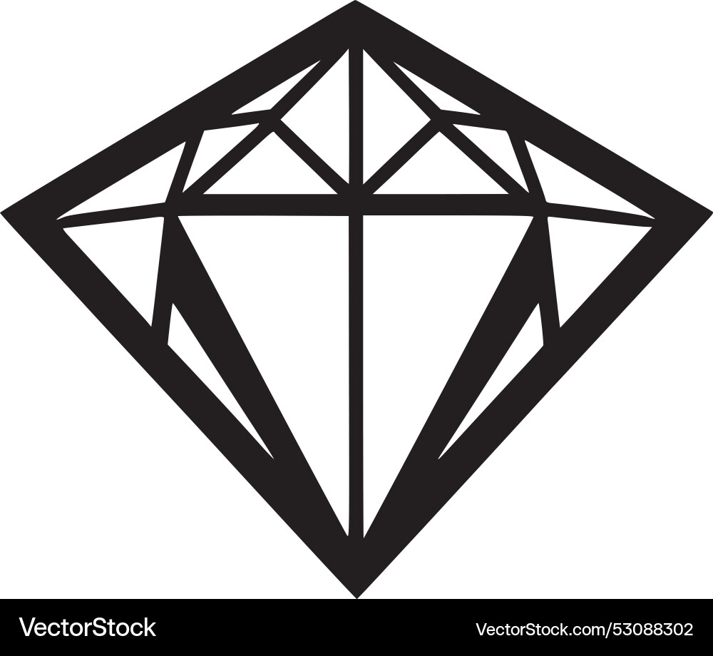 Diamond - minimalist and simple silhouette Vector Image