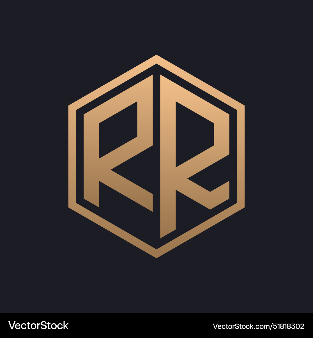 Elegant hexagon letter rr logo design initial Vector Image