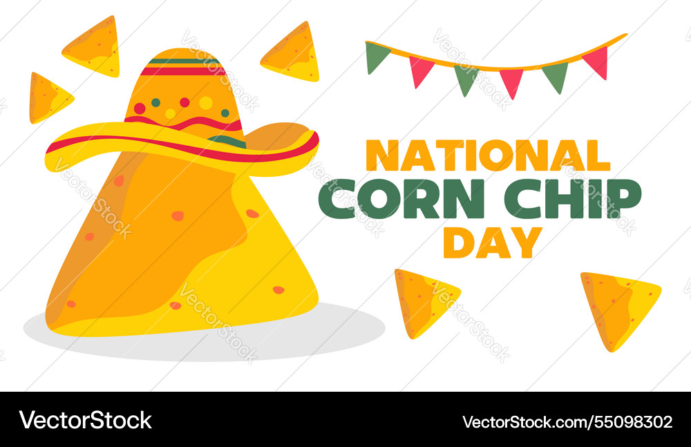 National corn chip day with delicious chips Vector Image