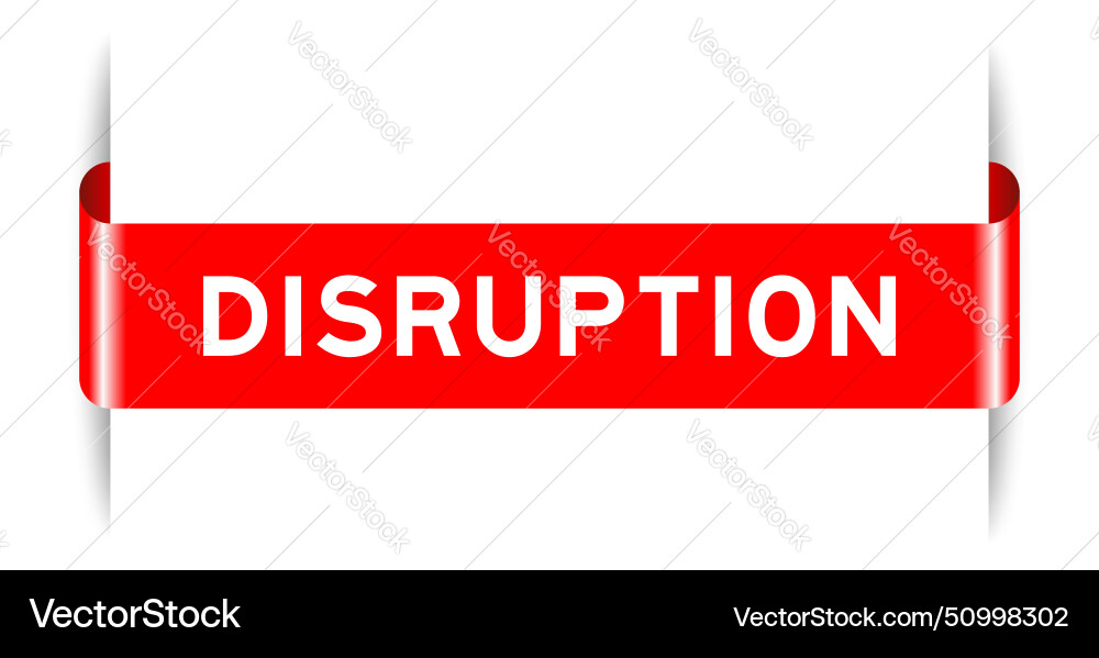 Red color inserted label banner with word Vector Image