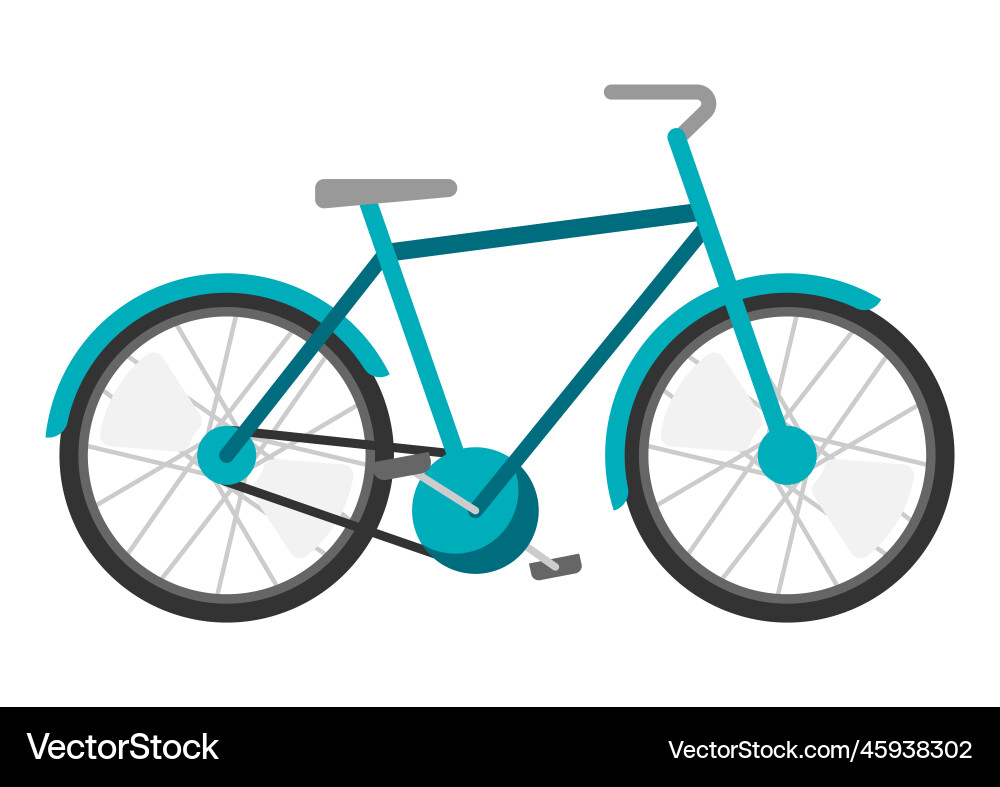Riding blue bike bicycle Royalty Free Vector Image