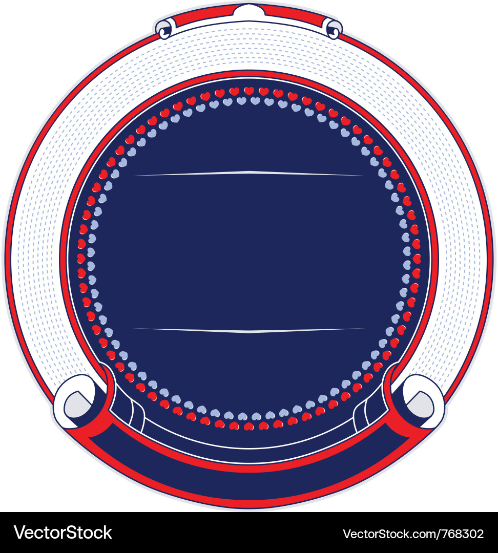 Round valentine background border frame Royalty Free Vector