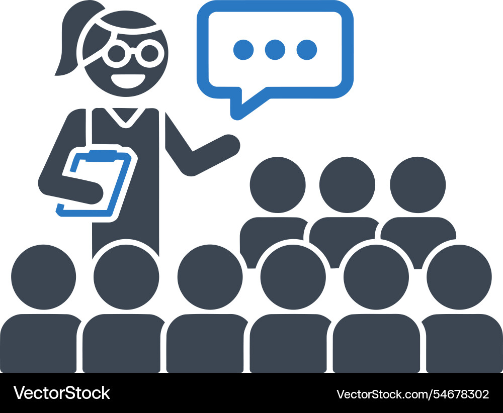 Teacher speaking to students icon Royalty Free Vector Image