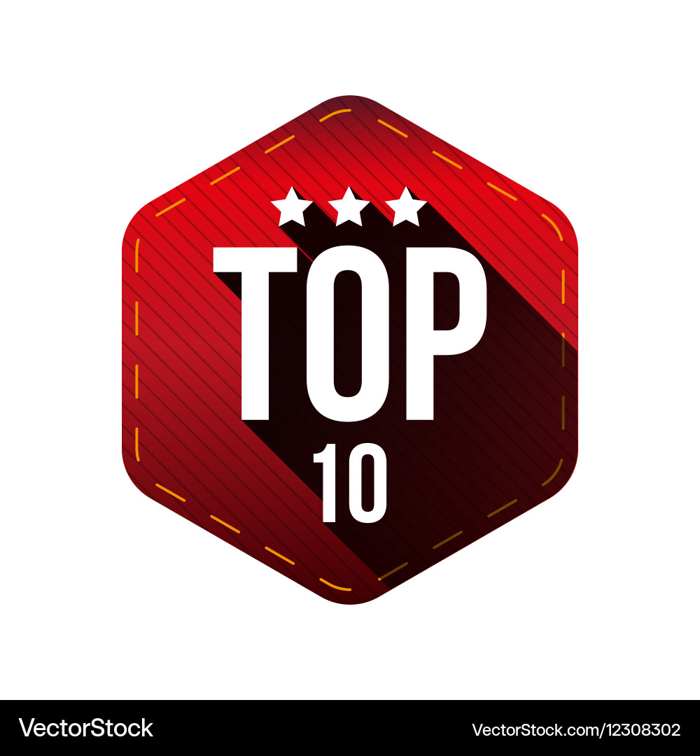 Top 10 - ten hexagon patch Royalty Free Vector Image