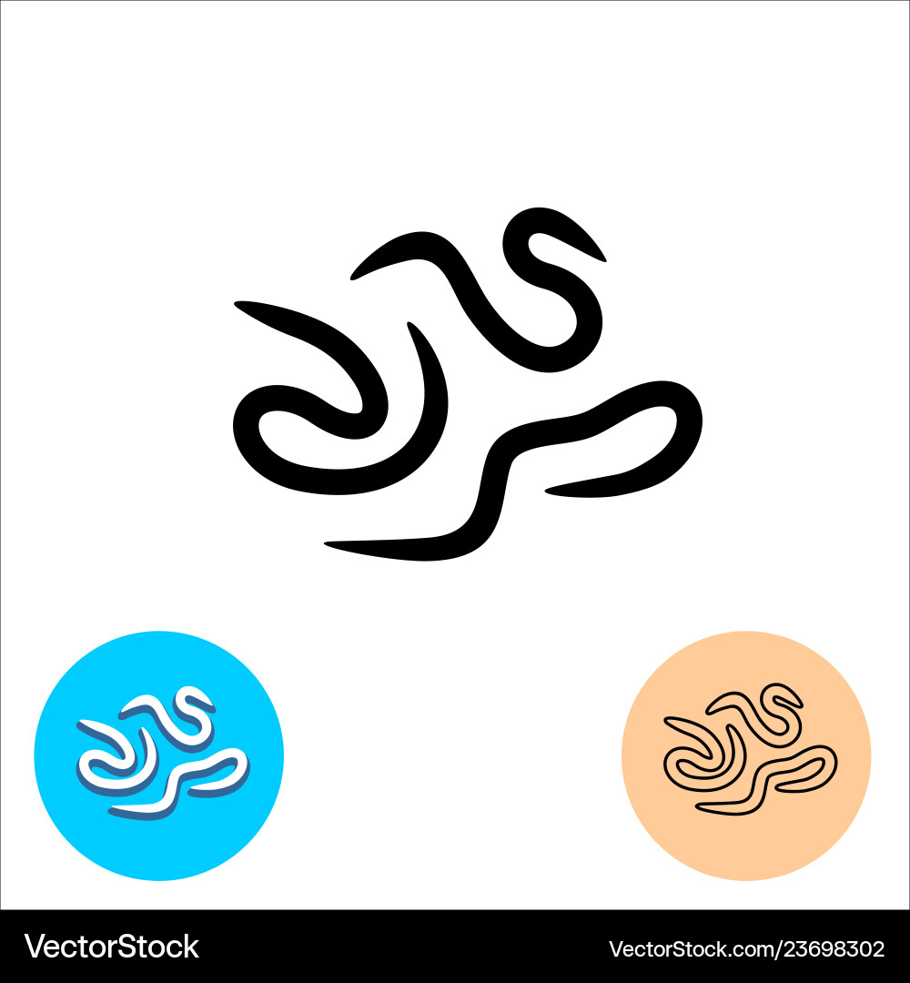 Worms intestinal parasites icon helminths symbol Vector Image