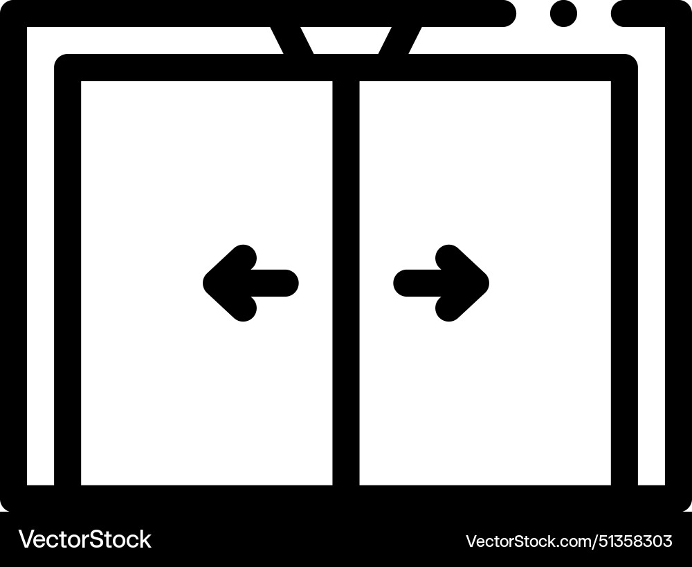 Automatic doors icon thin linear style design Vector Image