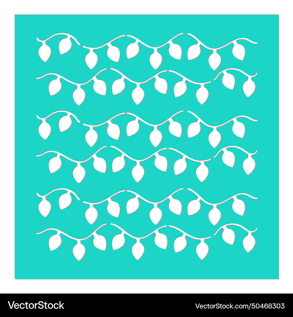 Christmas lights string stencil Royalty Free Vector Image