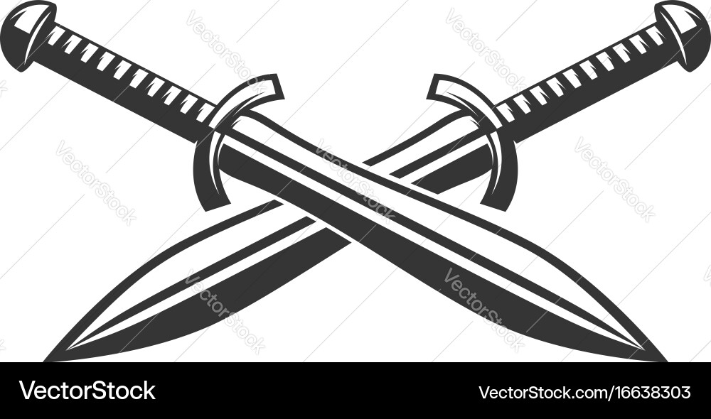 Crossed swords isolated on white background Vector Image