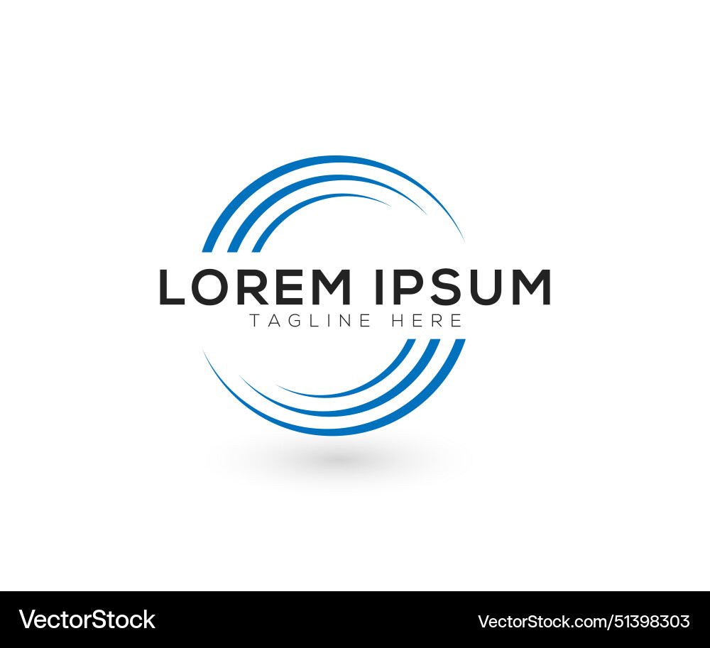 Curve logo three circle design Royalty Free Vector Image