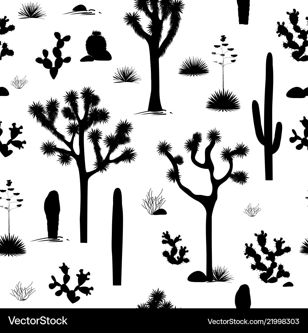 Desert seamless pattern with plants Royalty Free Vector