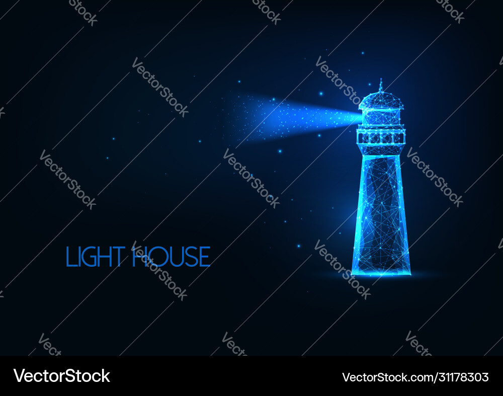 Futuristic glowing lo polygonal lighting house Vector Image