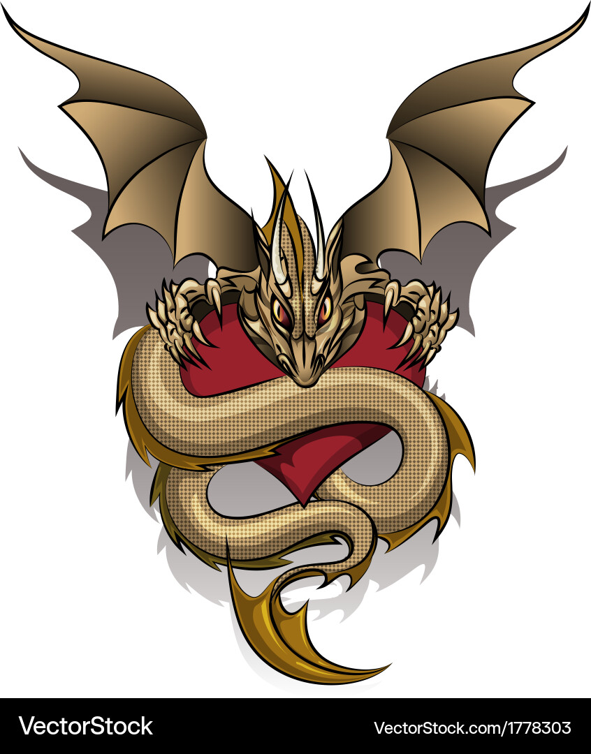 Greedy dragon Royalty Free Vector Image - VectorStock