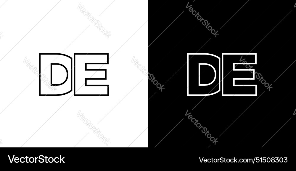 Letter d and e de logo design template minimal Vector Image