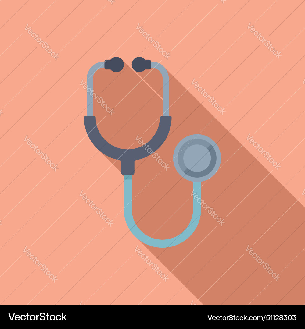 Medical stethoscope icon flat Royalty Free Vector Image