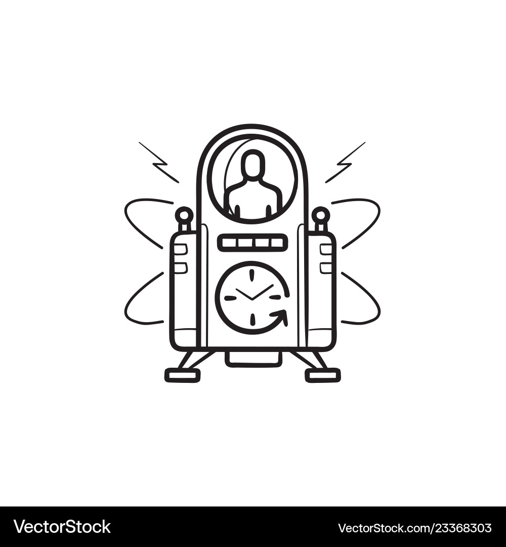 Time machine hand drawn outline doodle icon Vector Image
