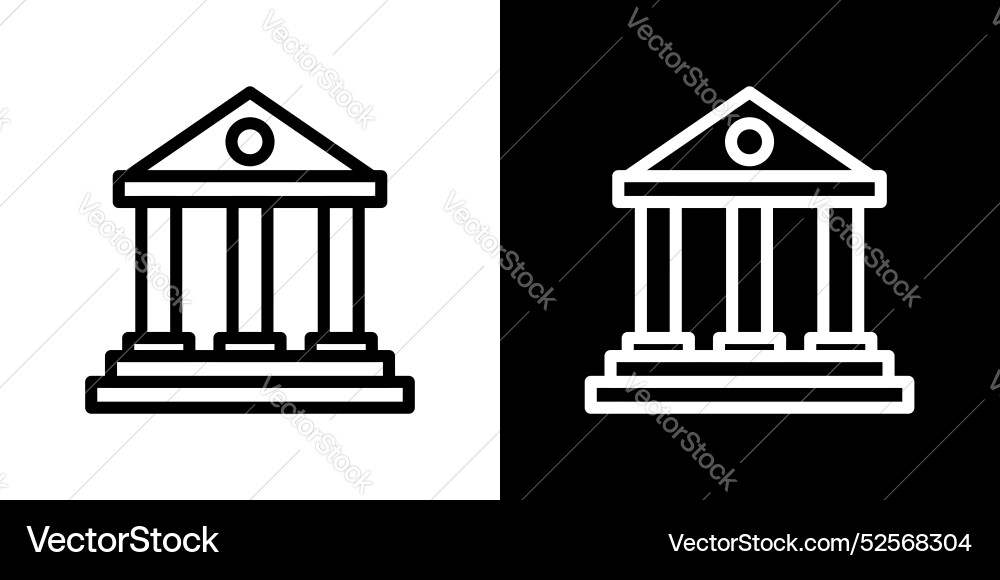 Courthouse icon set on white background Royalty Free Vector