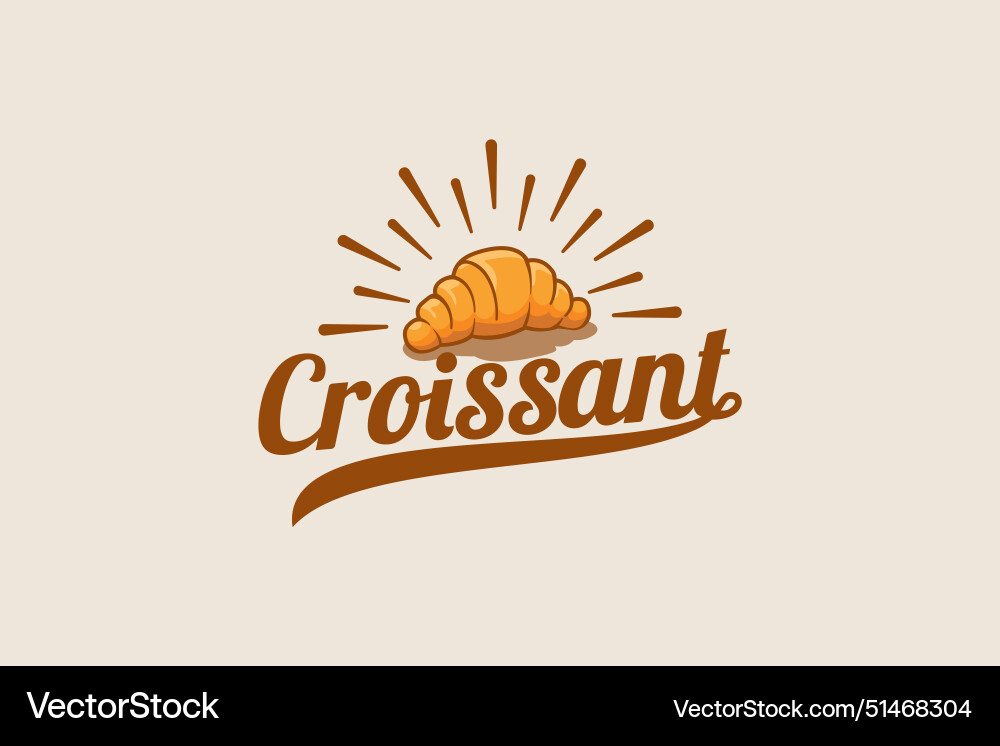 Croissant logo with a combination Royalty Free Vector Image