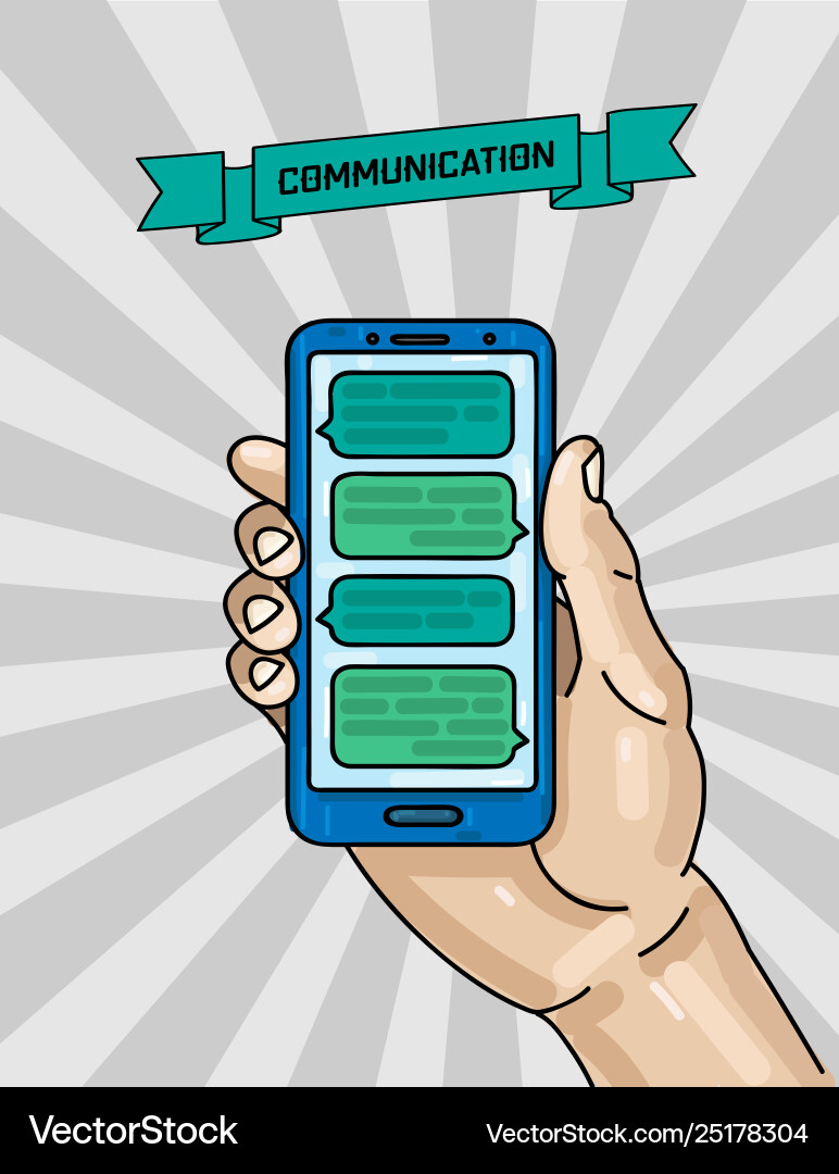 Digital man s hand holding cell Royalty Free Vector Image