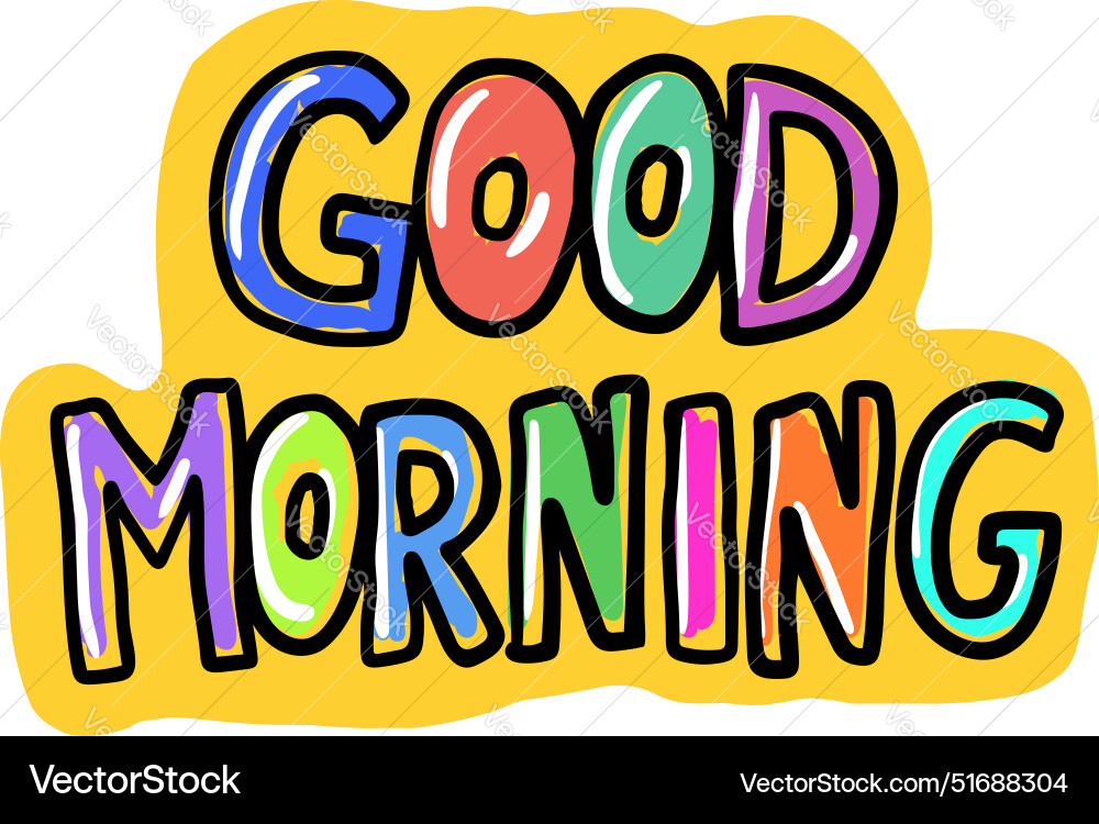 Good Morning Text Art Royalty Free Vector Image