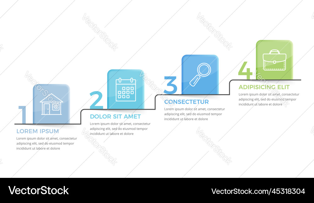Infographic template with 4 steps Royalty Free Vector Image