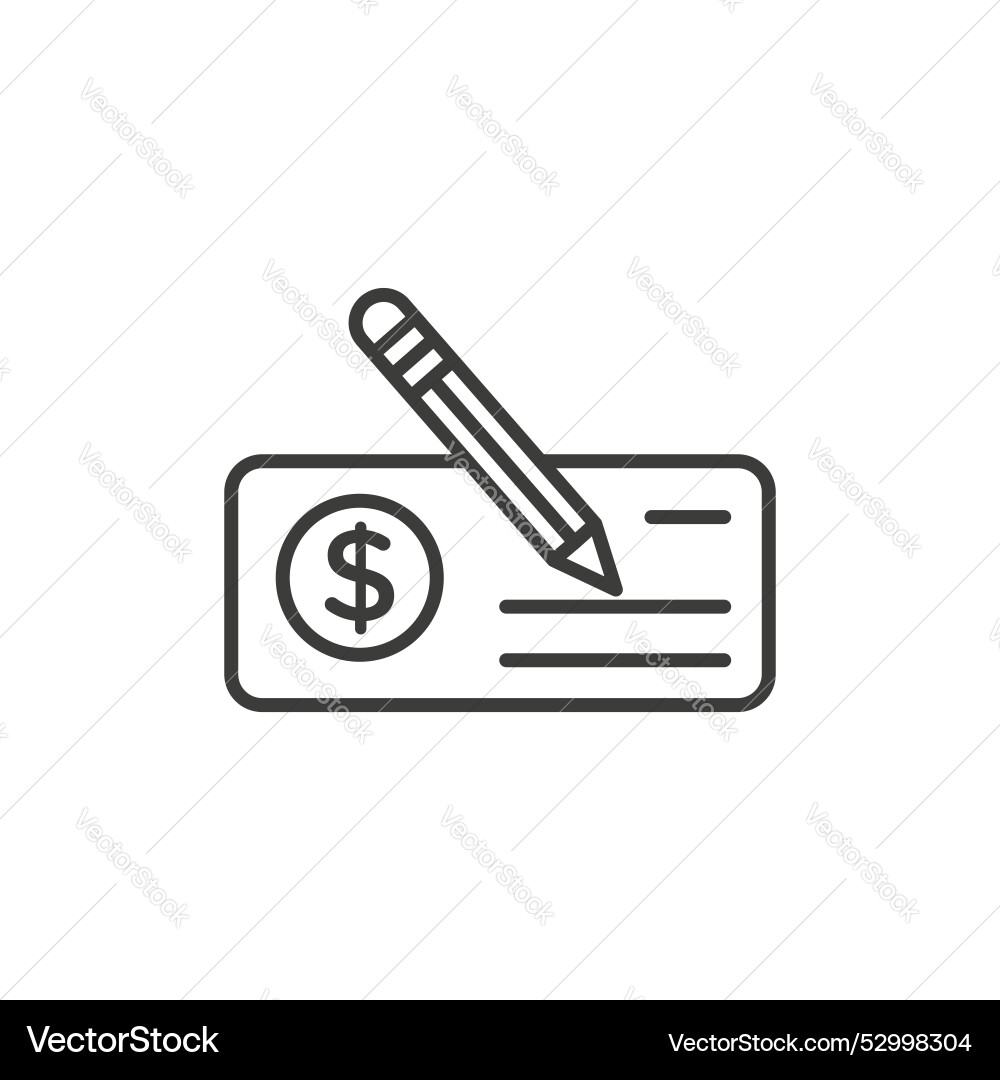Money check icon setpayment pay paper cheque Vector Image