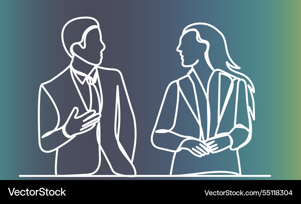 People communicate sketch continuous line drawing Vector Image
